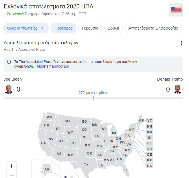 ΕΚΛΟΓΙΚΑ ΑΠΟΤΕΛΕΣΜΑΤΑ 2020 ΗΠΑ ΖΩΝΤΑΝΑ - ΝΙΚΟΛΑΟΣ ΑΝΑΞΙΜΑΝΔΡΟΣ